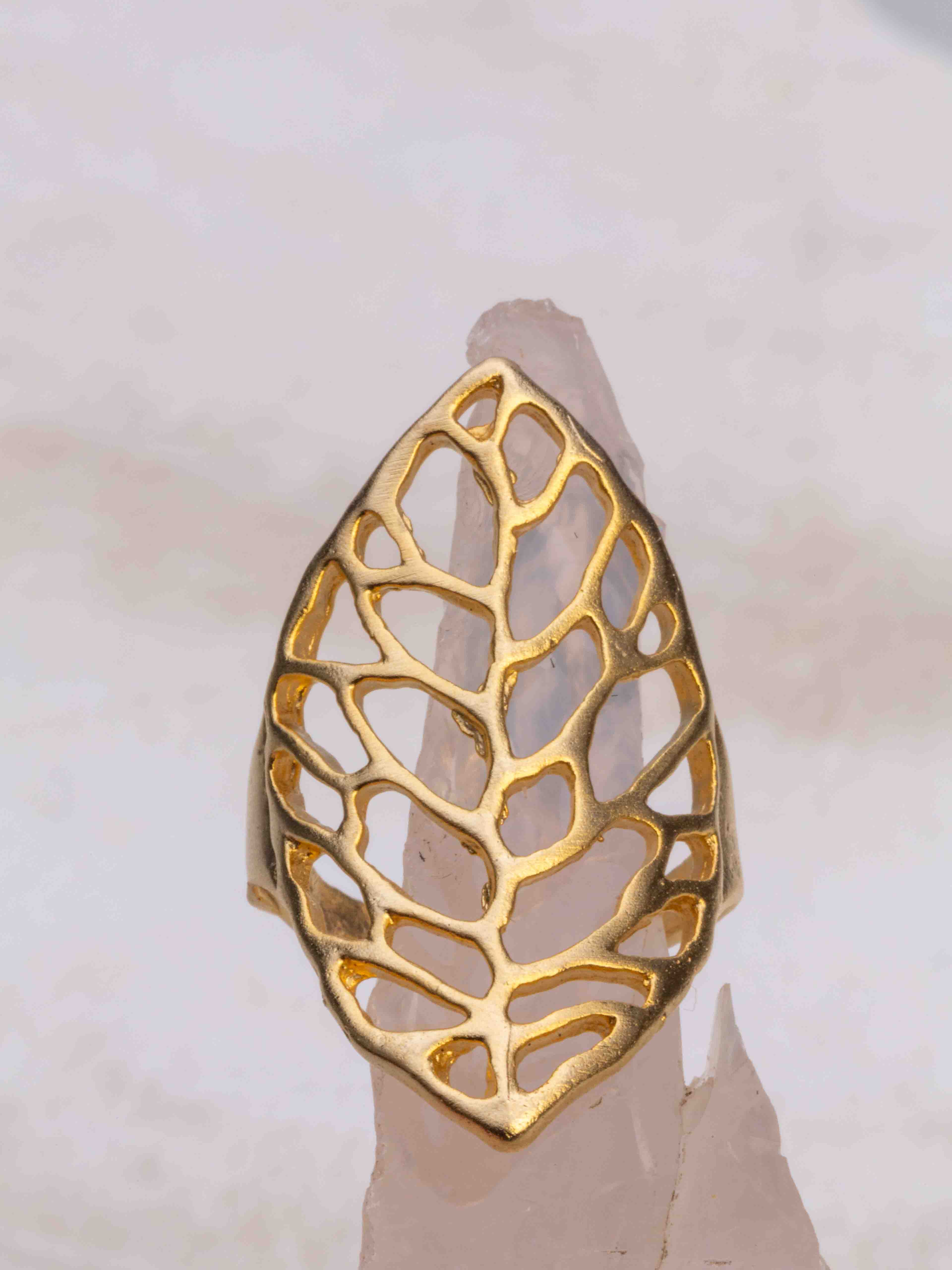 Skeleton Leaf Gold Ring – Taboo Fashion & Accessories