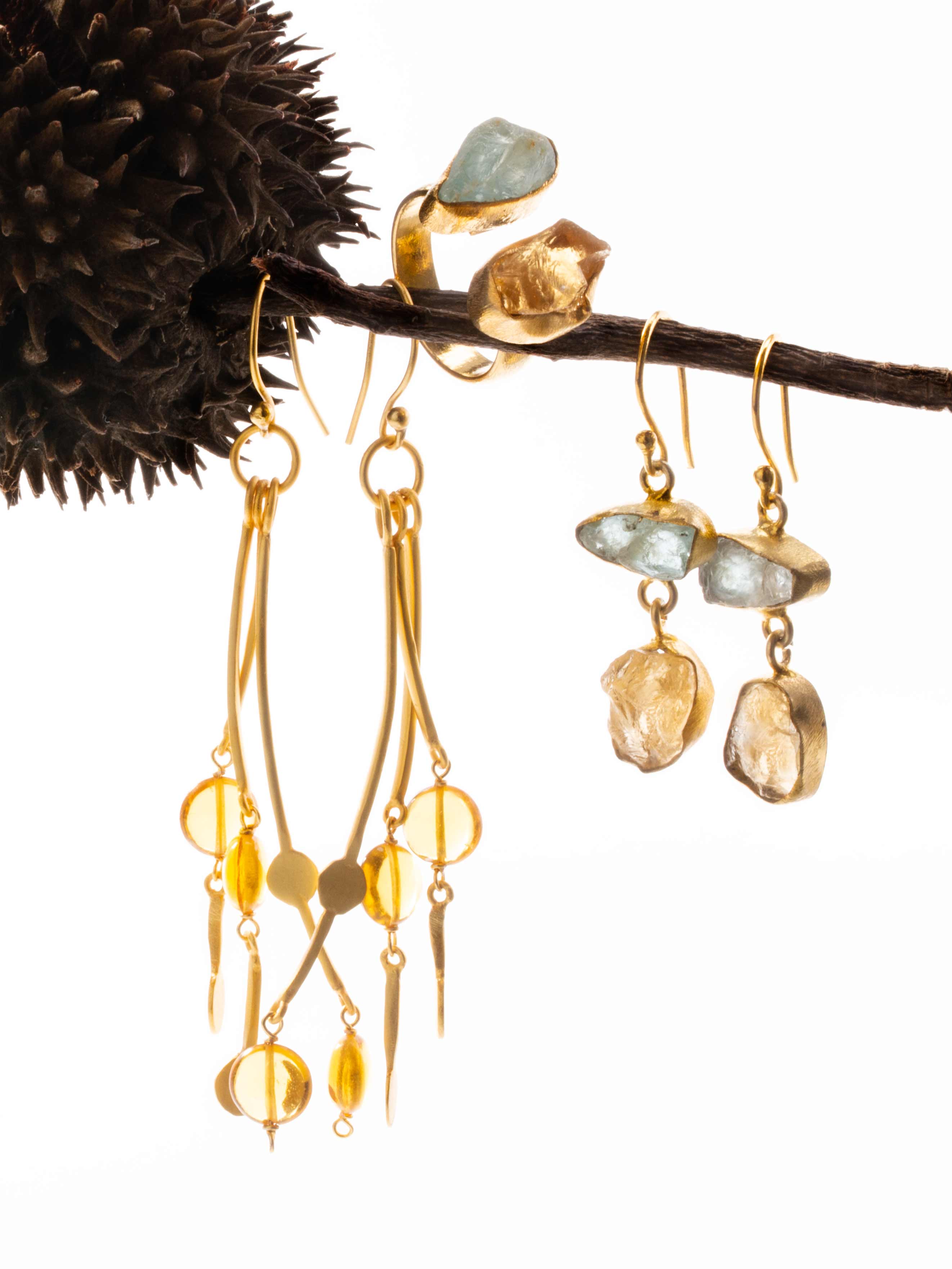 Gold Luxe Jewellery with raw gemstones – Taboo Fashion & Accessories
