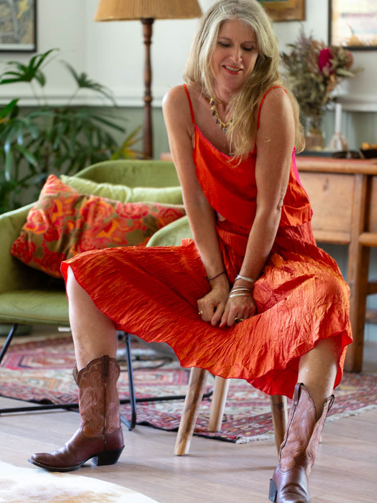 Catalina Tiered Skirt Tangerine – Taboo Fashion & Accessories