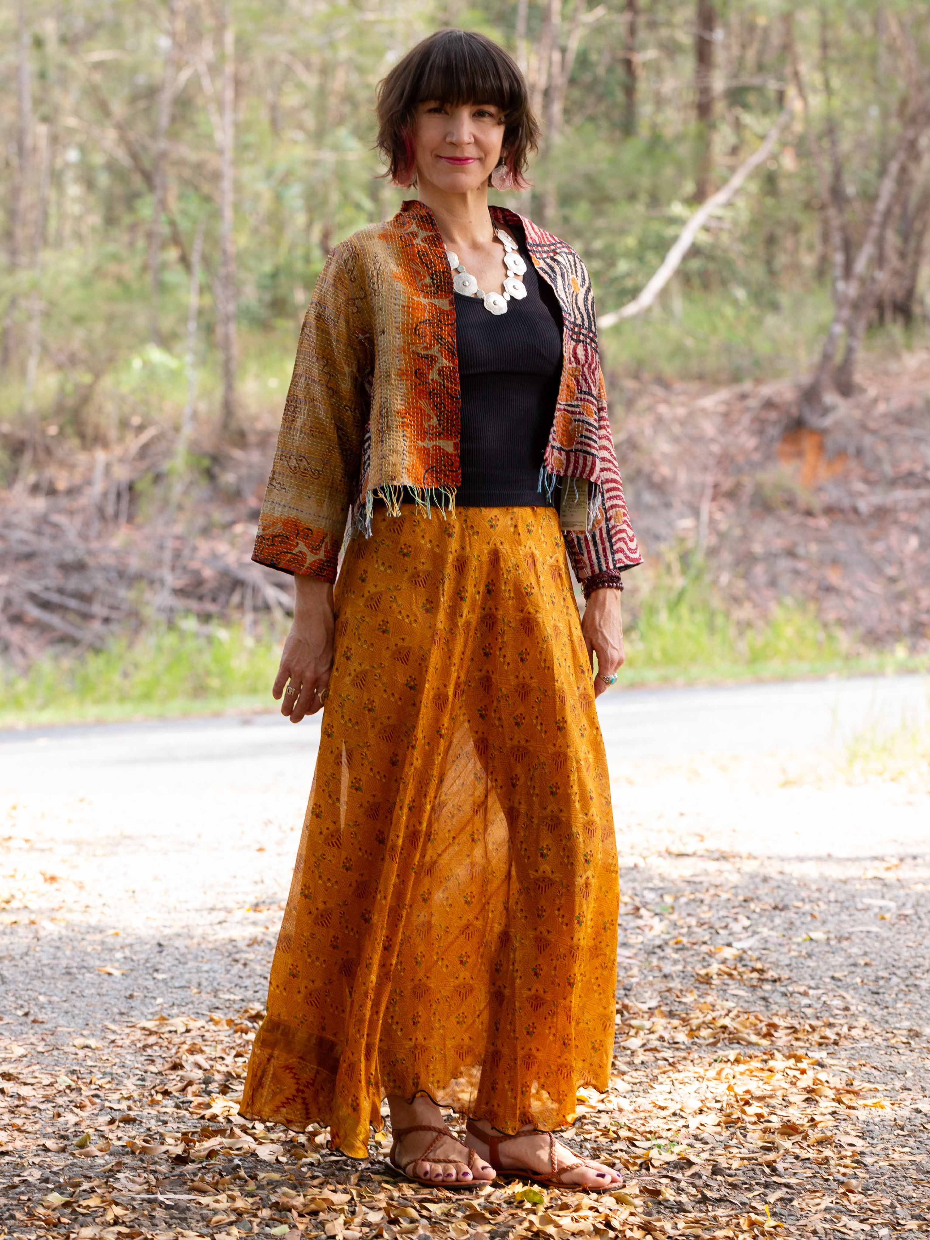 Silk Circle Skirt 'Aztec Gold" – Taboo Fashion & Accessories