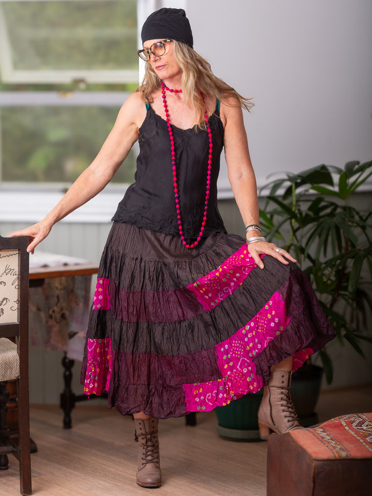 Catalina Tiered Skirt Mullberry – Taboo Fashion & Accessories