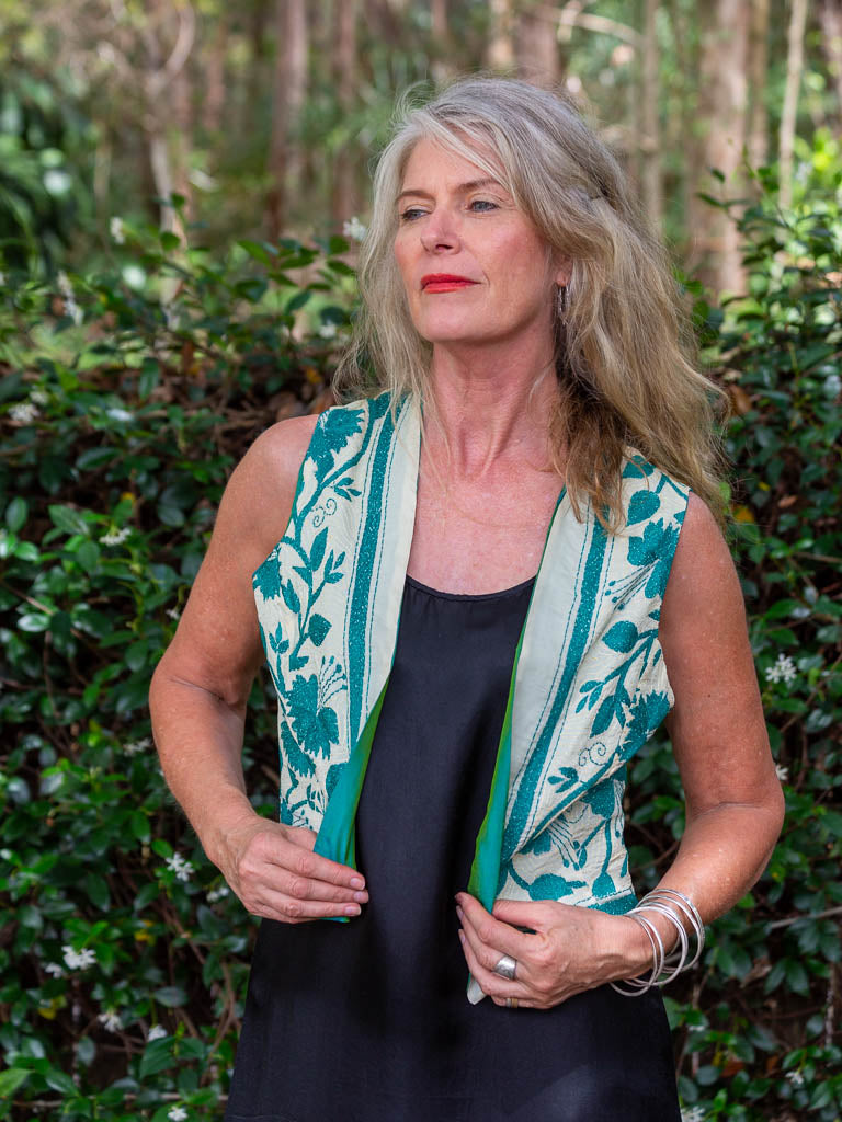 Shibui Silk Vest. Night Garden.Size 10-12 – Taboo Fashion & Accessories