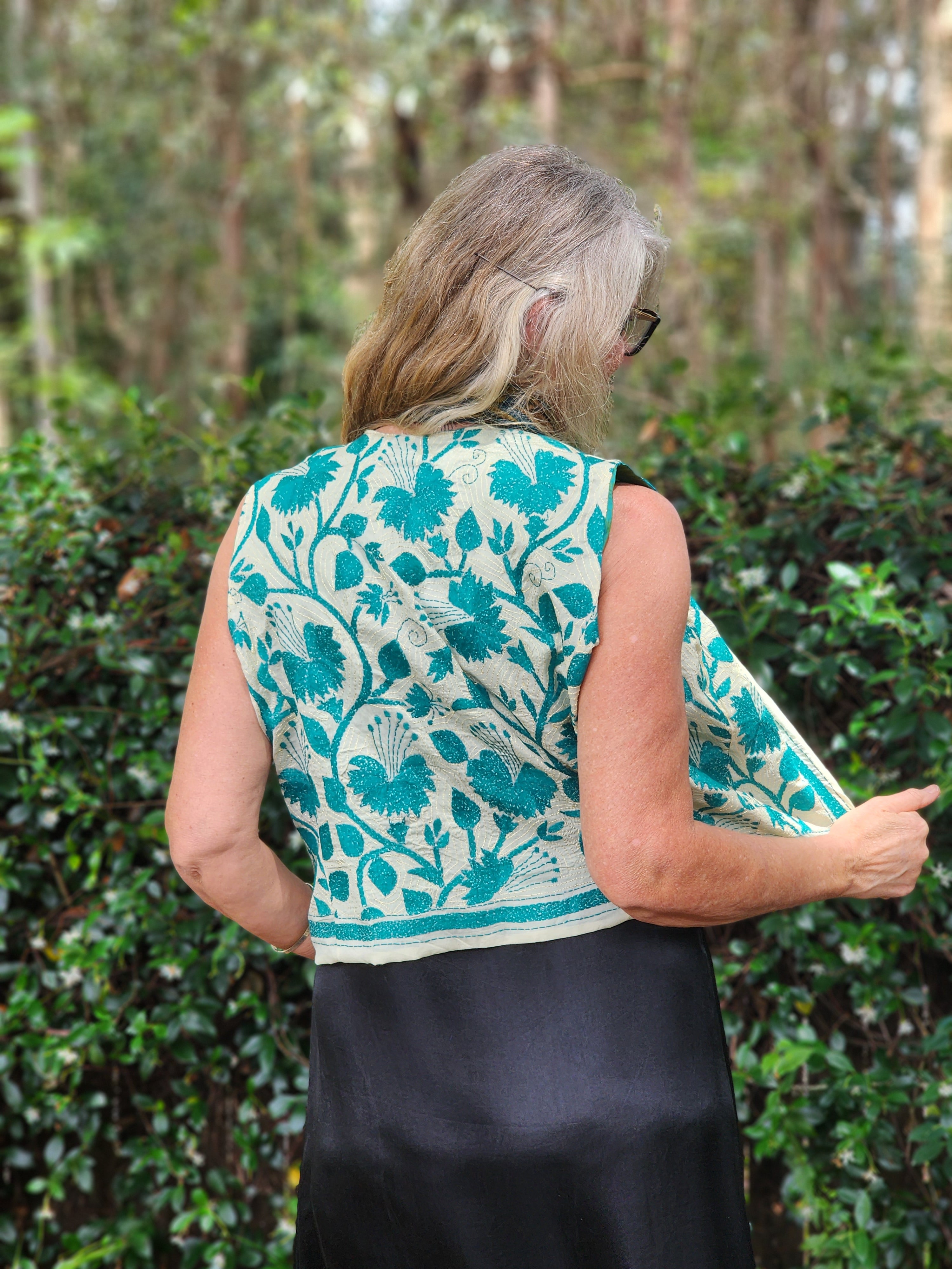 Shibui Silk Vest. Night Garden.Size 10-12 – Taboo Fashion & Accessories