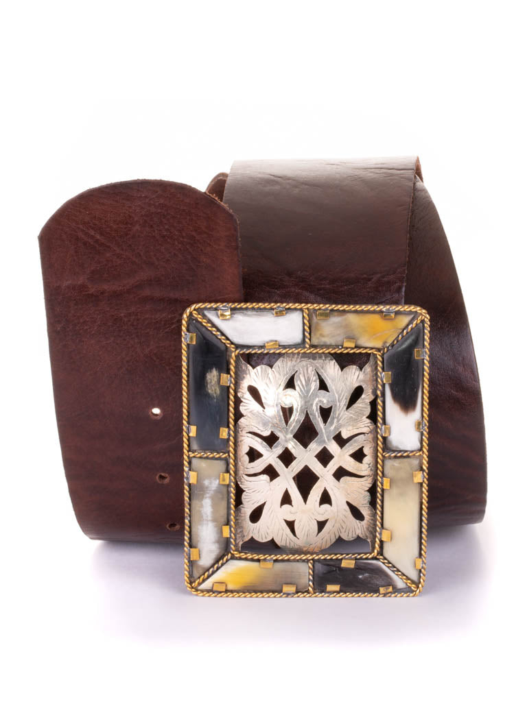 Aziza Wide Peasant Belt Bone Filigree Buckle – Taboo Fashion & Accessories